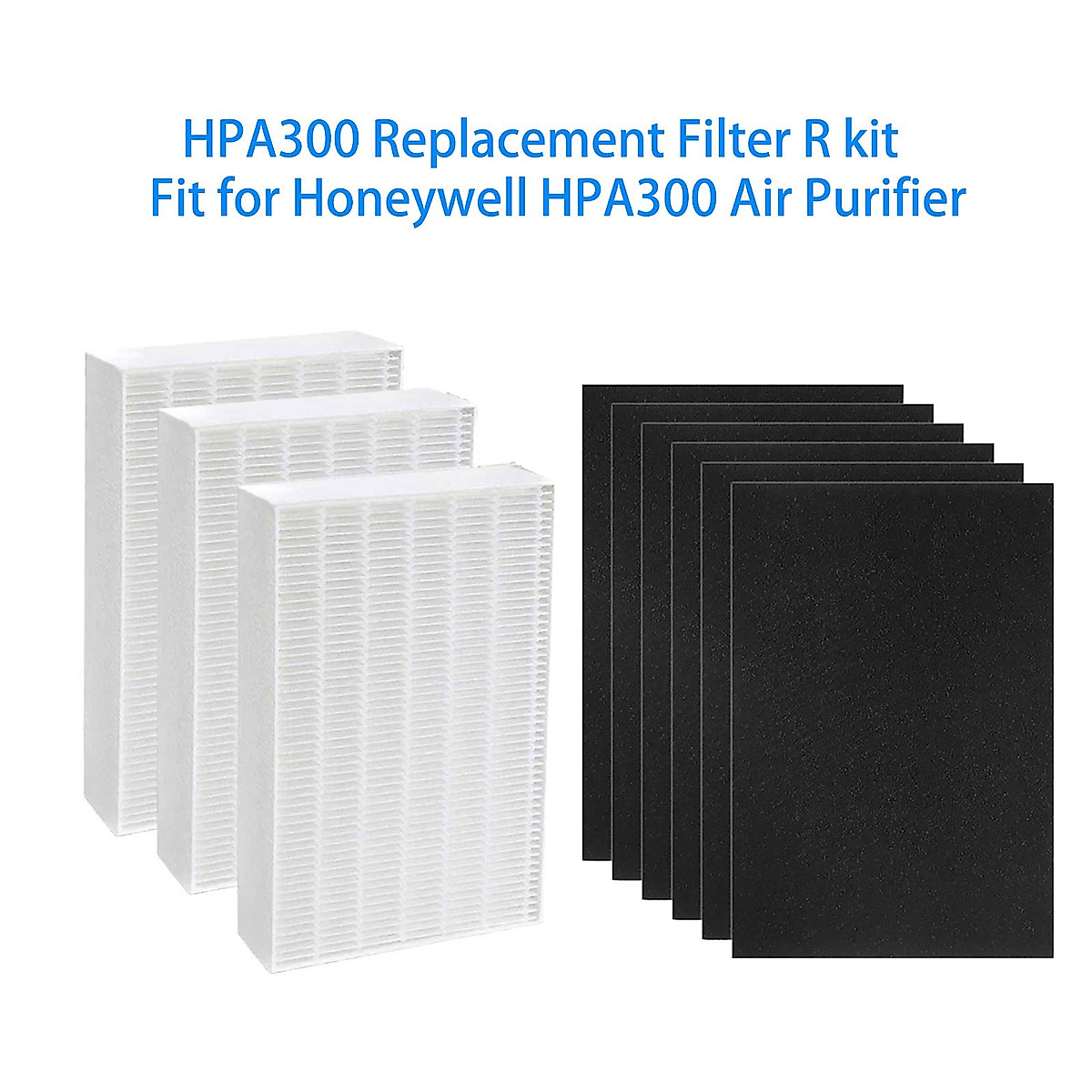 Replacement Filter for Honeywell HPA300 HPA200 HPA100, 3 HEPA Filters & 6 Pre-Filters, Part # HRF-R1 HRF-R2 HRF-R3 HRF-ARVP300 Replacement Filter R, 9 Count (Pack of 1)