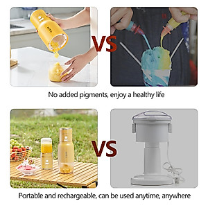 TER Shaved Ice Machine & Juice Blender 2 in 1, Snow Cone Machine Ice Shaver Machine, Portable Blender for Shakes and Smoothies, Cordless Electric, Rechargeable, BPA Free, Yellow