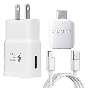 Fast Charger with USB Type C 6.6FT (2m) Cable & OTG Adapter for Samsung Galaxy S9/S9 Plus/S8/S8 Plus/S10/S10e/S10 Plus/Note 8/Note 9/Note 10/A01/A13/A03s/A21/A30/A31/A32/A33 /A51/A52/A53/A71/S20/S21