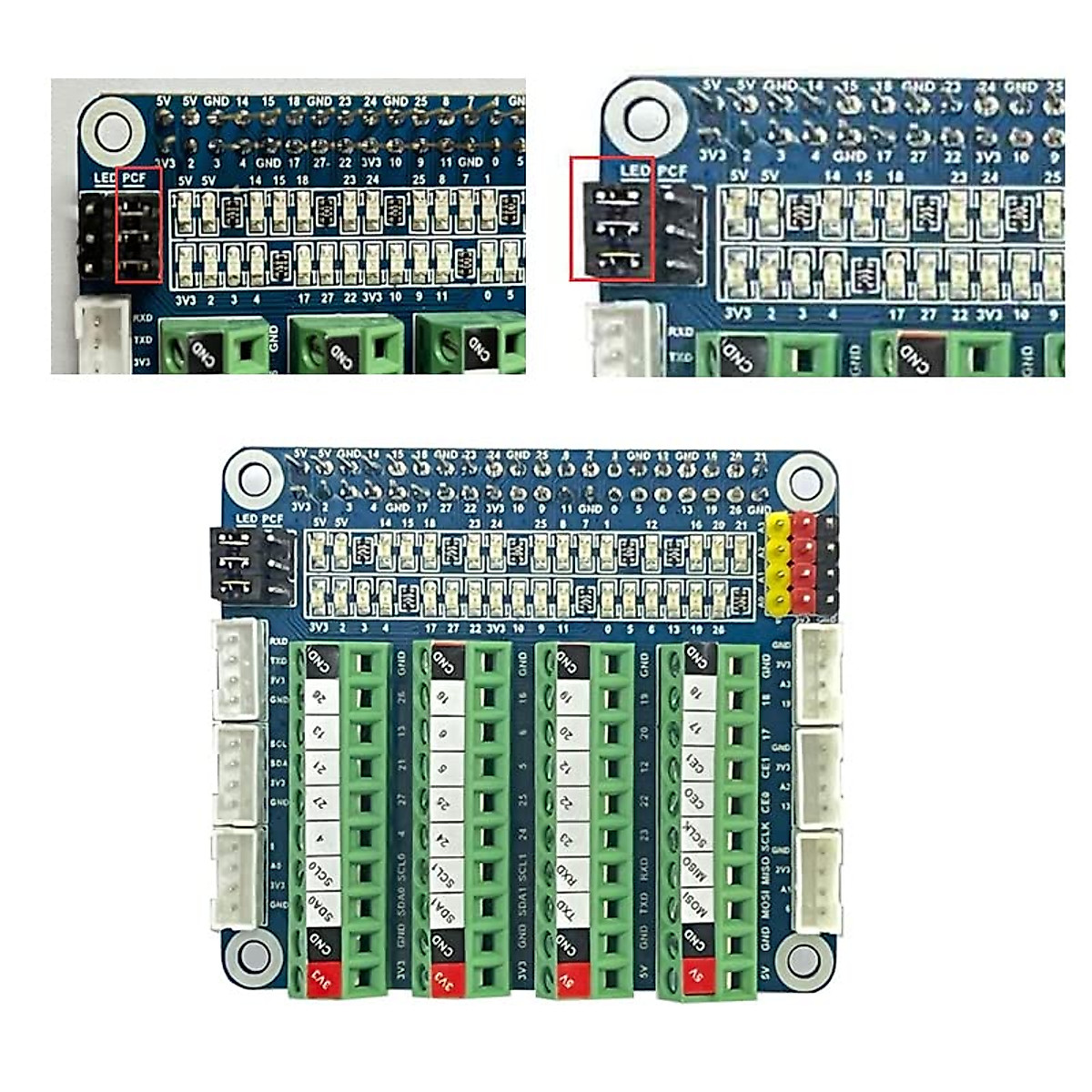 PCF8591 Expansion Board LED GPIO IO Test ADC/DCA Sensor Beginner Board for Raspberry Pi