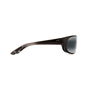 Maui Jim Men's and Women's Twin Falls Polarized Wrap Reading Sunglasses, Gloss Black Fade/Neutral Grey, Medium, +1.5