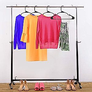 Utopia Home Clothes Hangers 50 Pack - Plastic Hangers Space Saving - Durable Coat Hanger with Shoulder Grooves (Black)