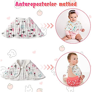 GROBRO7 5Pcs Baby Muslin Burp Cloths Pineapple Burping Bids for Baby Cotton 6 Layers Extra Absorbent Machine Washable Soft Large Cartoon Face Towels Nursery Gift Gentle for Newborn Girls 7x18.5inch