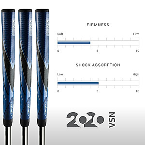 Winn Grips Excel 2020-VSN Vision Midsize Pistol Golf Putter Grip, Blue/Black