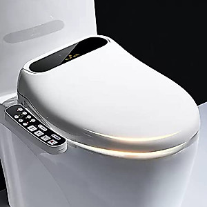 MAVJXHRB Electric Bidet Toilet Seat, Intelligent Toilet Heated Seat, WC Toilet Bidet Cover, Self Cleaning Nozzle, LED Display, WC Toilet Bidet Cover Toilet Seat Lid