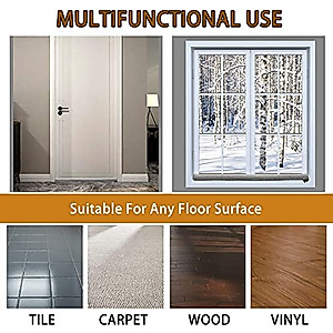 DreamQuil Twin Door Draft Stopper, Under Door Draft Blocker Door Sweep Weather Stripping Free Adhesive Adjustable Noise Stopper (White, 32-36 Inch)