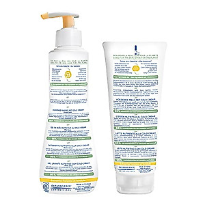 Mustela Baby Dry Skin Bath Time Gift Set - Baby Skin Care Essentials - with Natural Avocado & Cold Cream - 2 Items Set