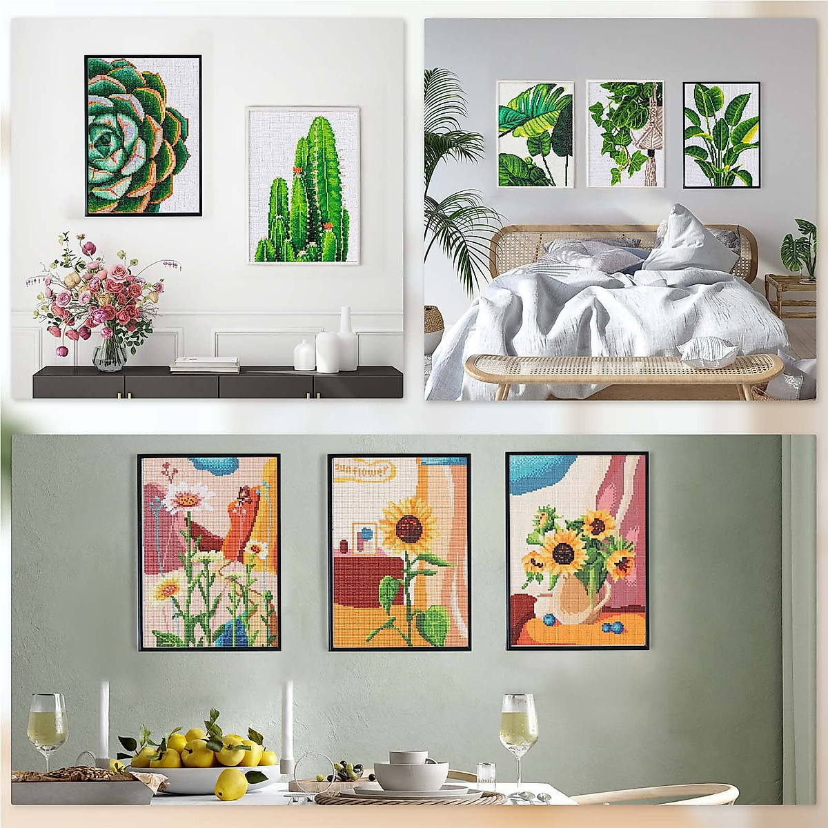 PP OPOUNT 4 PCS Diamond Art Frames, 30 x 40 cm Self-Adhesive Diamond Picture Frame, Magnetic Picture Frame For Diamond Art Display and Protection, Window, Home Wall Office Decor