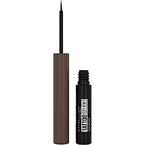 Maybelline TattooStudio Liquid Ink Liner Up To 36HR Wear, Sweat Resistant, Smudge Resistant, No Mess Removal, Longwear Liquid Eyeliner Makeup, Rustic Brown, 0.08 fl; oz.