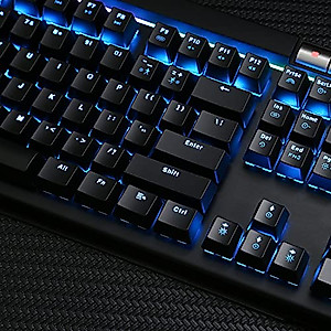 teamwolf VOIDRAY EX Mechanical Gaming Keyboard with Cherry MX Silent Red Switches Media Keys RGB Breath Changing Backlight Anti-Ghosting with 2 USB Ports