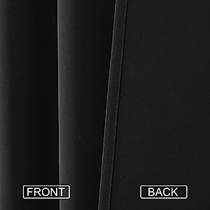 Estelar Textiler Black Blackout Curtains for Bedroom, Thermal Insulated Light Blocking Curtains 84 Inches Long, Back Tab and Rod Pocket Room Darkening Window Drapes for Living Room,52x84 Inch,2 Panels