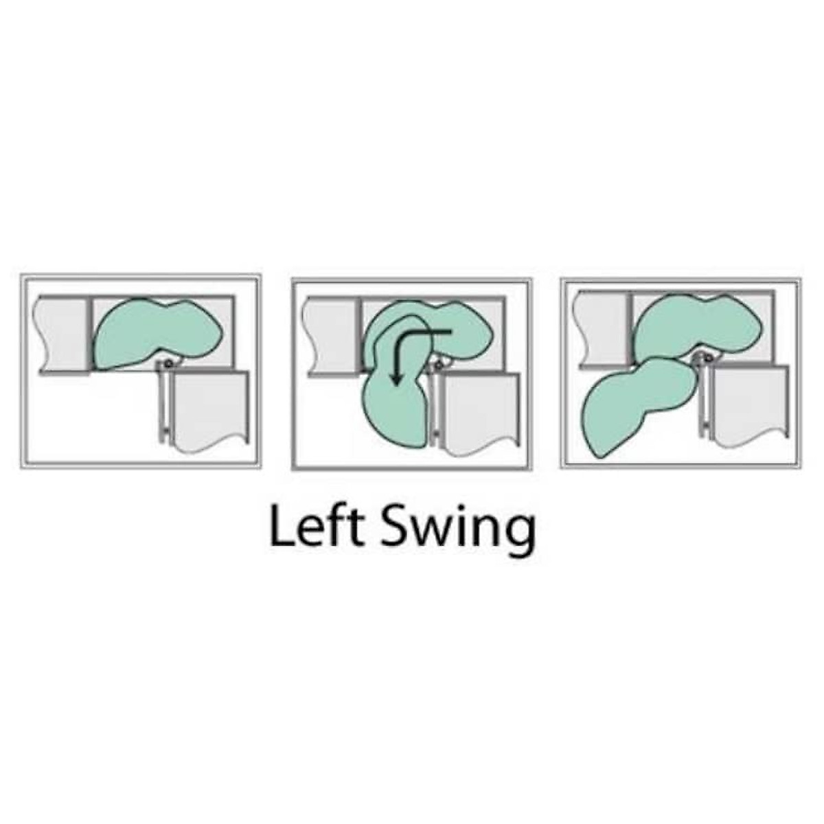 Lemans II Set 2-Shelf Lazy Susan with Soft-Close for Blind Base Corner Cabinets, Chrome and White (723 sq. Model 45, Tray Size: 15", Swings Left)