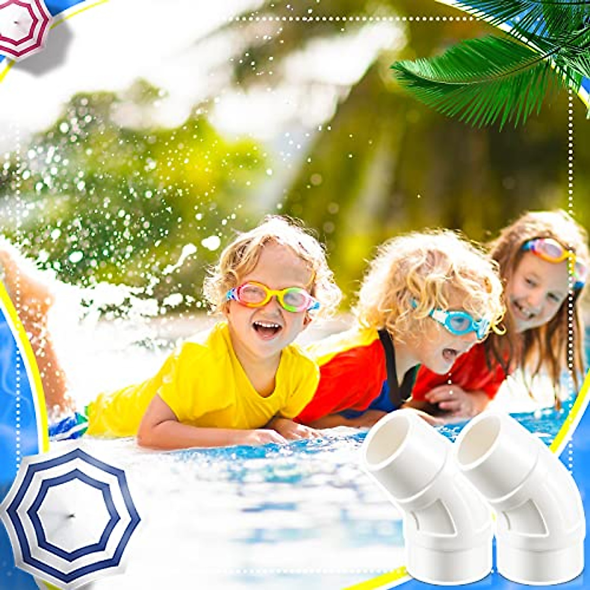 Fabbay 4 Pieces 45 Degree Elbow Replacement Compatible with Zodiac Baracuda Pool Cleaner G3, G2, Ranger, Wahoo, 1500 Adapter