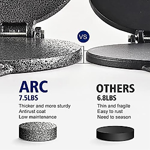ARC Tortilla Press 8 inch Include 100 Pcs Parchment Paper, Cast Iron Tortilla Maker, Heavy Duty Tortillera Pataconera, Flour Tortilla Press, Roti Maker, Taco Maker, Taco Press, Black Gray