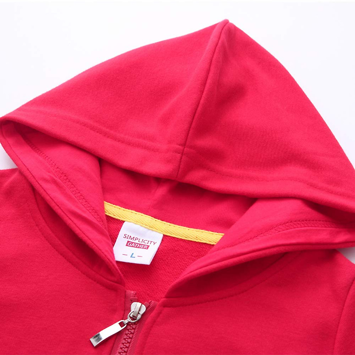 HAXICO Unisex Children Solid Zip-Up Hooded Sweatshirt Toddler Baby Boys Girls Classic Hoodie Cotton Tops Blouse Red, 3T