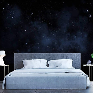 Wall Mural night sky with bright stars and blue nebula deep darks and pictures Peel and Stick Wallpaper Self Adhesive Wallpaper Large Wall Sticker Removable Vinyl Film Roll Shelf Paper Home Decor