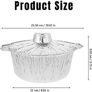 Aluminum Round Foil Pan Disposable Cooking Pots,8 Inch Disposable Aluminum Pots with Lids,Aluminum Foil Pots for Cooking,Disposable Food Container for Baking Cooking (5 Pcs)