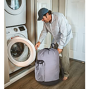 VividPaw Laundry Bag Extra Large Heavy Duty, Laundry Backpack for College students, Travel Laundry Bags with Adjustable Strap, Pockets and Handle, Dirty Clothes Hamper, College Dorm Room Essentials (Grey)