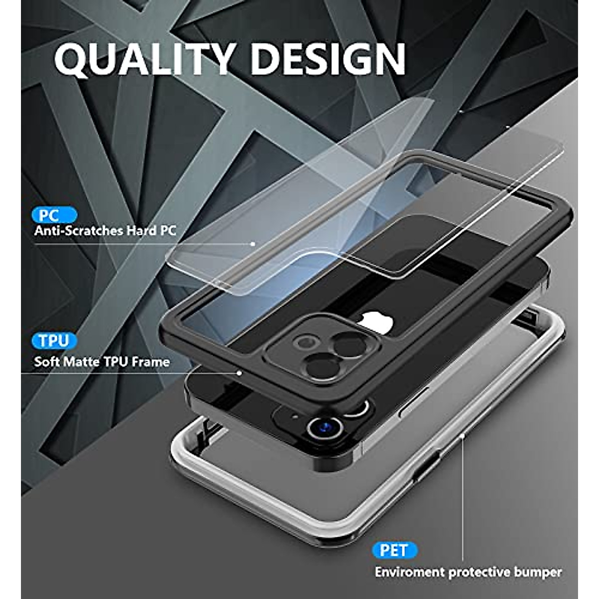 Oterkin for iPhone 12 Case Waterproof, Built-in Screen Protector Dustproof Shockproof 360 Full Body Protective Daily-Use IP68 Waterproof Case for iPhone 12 5G(6.1inch)