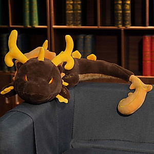 HUYMHTER Zhongli Plush Dragon Decoration Throw Pillow for Genshin Impact Game Fans Gift