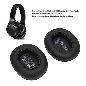 Yoidesu Replacement Ear Pads for JBL, Professional Earpads Cushions for JBL Live 650BTNC Headphone, Noise Reduction Soft Comfortable Ear Cushions(Black)
