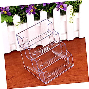 LALAFINA 2 Pcs Display Stand Business Cards Storage Case Business Cards Organizer Business Cards Holders Clear Cards Holder Cards Display Storage Case Office Supplies Desktop Cards Holder