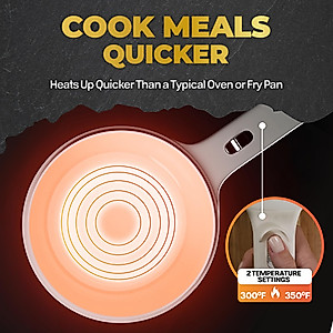 CERAMAX Electric Pot for Cooking, 10” Electric Cooker, Nonstick Electric Skillet with Lid and Steamer, Ceramic Hot Pot Electric Frying Pan for Dorm Rooms, Camping, RVs, Work, As Seen on TV Products