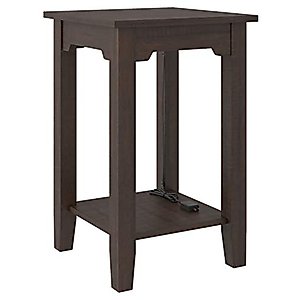 Signature Design by Ashley Camiburg Modern Chair Side End Table with USB Charging Port, Brown