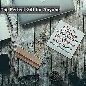 Happy Retirement Appreciation Gifts For Women, Boss Lady Gifts for Women, Office Plaque Sign Gift for Colleagues Coworkers- Never Underestimate The Difference You Made and The Lives You Touched