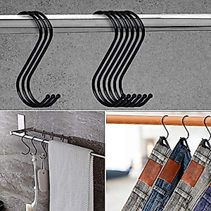 Remzly 30 Pack S Hooks for Hanging 3.5 Inch | Heavy Duty Carbon Steel Hangers for Kitchen Utensils, Plants, Pot, Pan, Cups, Towels – Black