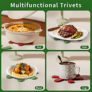 Tree Trivet Set,Silicone Trivets for Hot Dishes/Bowl/Cup/Pots and Pans, Hot Pads for Kitchen Countertops