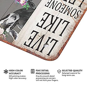 ZZZRSYR Funny Novelty Metal Sign- Live Like Someone Left The Gate Open Goats - Retro Wall Decor Gift for Man Cave Home Gate Garden Bars Cafes Office Store Club 8 X 12 INCH