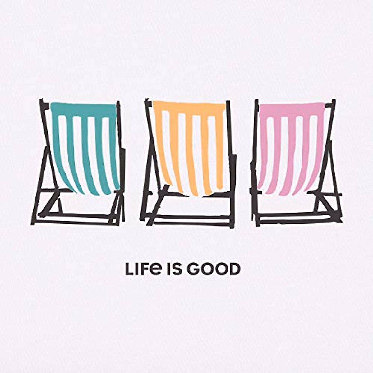Life is Good. Womens Crusher Vee Beach Chair Stripe, Cloud White-M