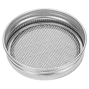 Canning Jar Lid Strainer Filter Lids Mason Jar 2Pcs Stainless Steel Accessory Cover Mouth Jars Sprouter for Sprouting Lid Regular Germination Kits (70mm)