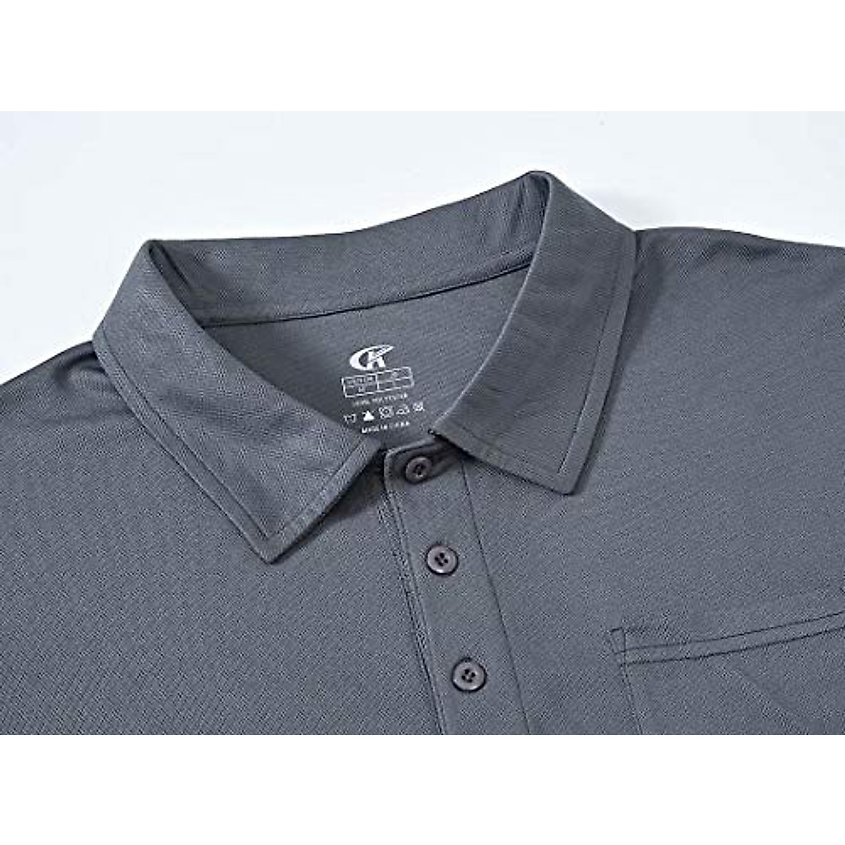 Tyhengta Mens Polo Shirt Long Sleeve Quick Dry Performance Lightweight Tactical Shirts Gray X-Large