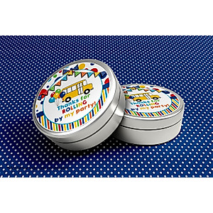 Wheels On The Bus Thank You Sticker Labels, 40 2" Party Circle Stickers by AmandaCreation, Great for Party Favors, Envelope Seals & Goodie Bags