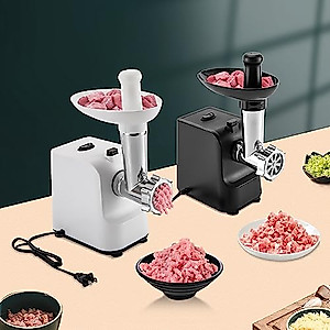 BANLICALI Meat Grinder, 1000W Electric Meat Grinder Sausage Maker with 3 Grinding Plates & Sausage Stuffer Tube Stainless Steel Kitchen Meat Grinder Heavy Duty for Beef, Pork, Chicken 110V (White)