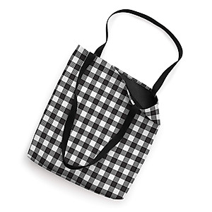 Buffalo Plaid Black and White Plaid, Black and White Check Tote Bag