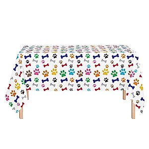 Serves 18 Complete Party Pack Dog Theme Party Supplies Includes Plates, Cups, Napkins ,Table Covers, Straws, Balloons Ideal for Dog Puppy Paw theme Birthday party supplies