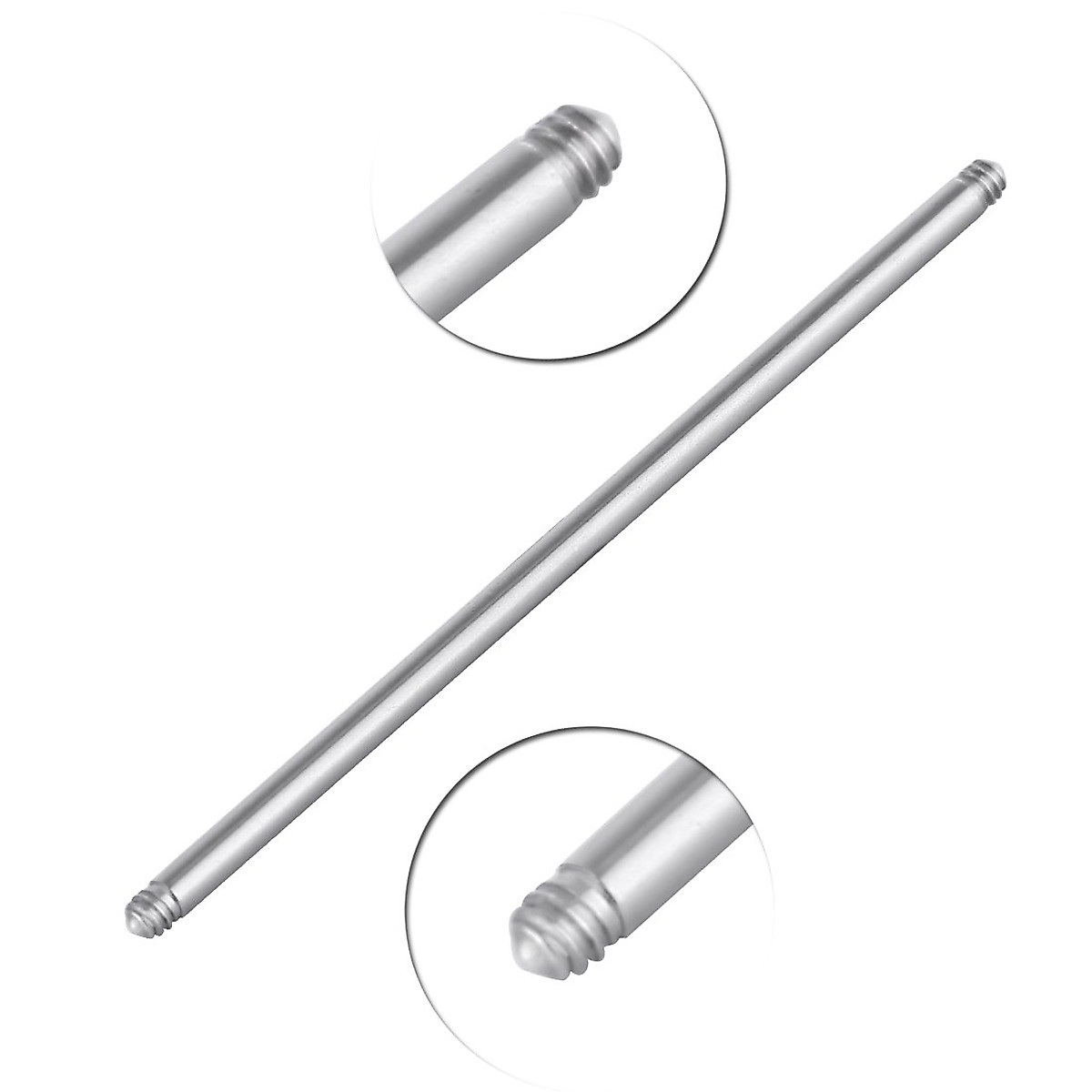 COTTVOTT 20pcs a Set Surgical Steel Threaded Barbell Bar Replacement for Tongue Earring Piercing Body Jewelry (Mix 20pcs)