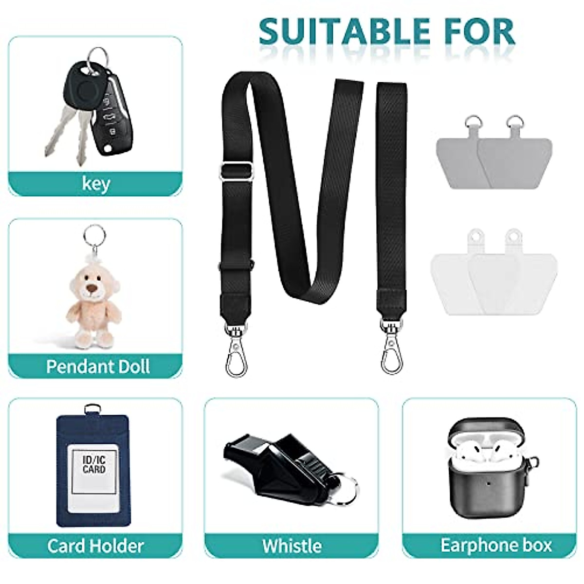 takyu Phone Lanyard, Phone Wrist Strap Phone Lanyard for Around The Neck Compatible for All Smartphones
