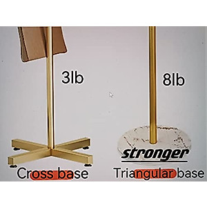 holcmic Metal coat rack bracket finish Stable Marble Round base with high-end hooks freestanding Metal tree hats Easy to assemble (Primary Stainless steel)