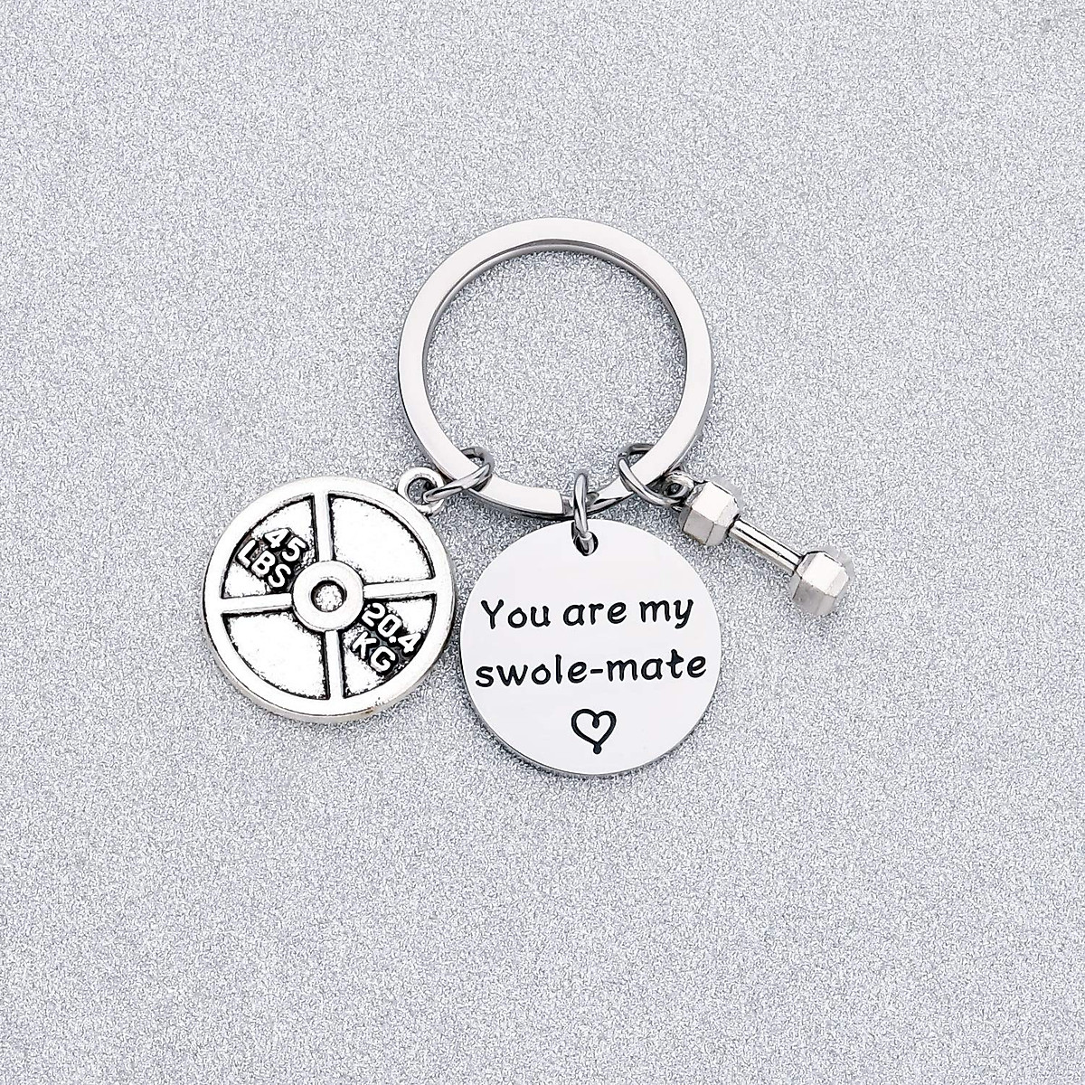 BAUNA Fitness Workout Keychain Jewelry You Are My Dumbbell Exercises Weightlifting Sports Fitness Gifts For Friends Couple (Fitness Workout Keychain)