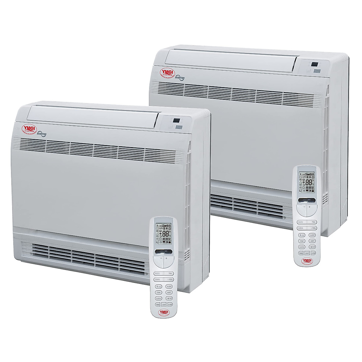 YMGI Mini Split Air Conditioner Heat Pump Dual Zone 36000 Btu Mini Split - 21 SEER 220V 2 x 18k Btu Console Indoor units