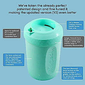 HyperChiller HC2AS Patented Iced Coffee/Beverage Cooler, NEW, IMPROVED,STRONGER AND MORE DURABLE! Ready in One Minute, Reusable for Iced Tea, Wine, Spirits, Alcohol, Juice, 12.5 Oz, Aqua Sky