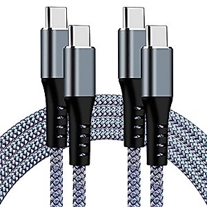 USB C to USB-C Charger Cable 60W 2Pack 10FT Long Type C to Type-C Fast Charging Cord for Samsung Galaxy S21/S20+ Ultra/Note 20/10/Pixel Apple MacBook Air/Pro 2020/2019/2018/iPad Air/Pro Usbc Charge