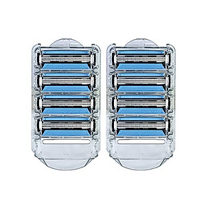 Amazon Brand - Solimo 3-Blade Razor Refills for Men with Dual Lubrication, 8 Cartridges (Fits Solimo Razor Handles only)