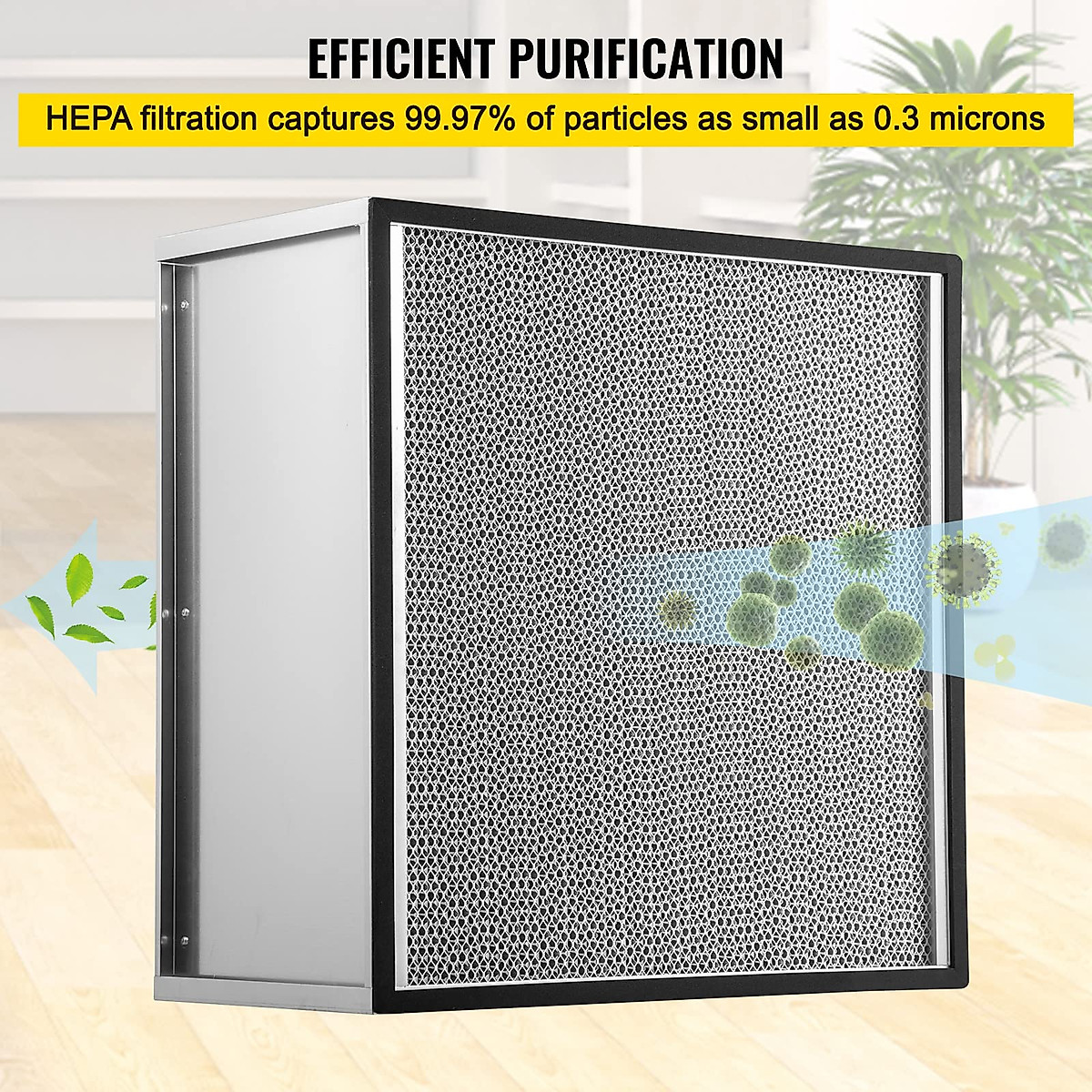 VEVOR Filter Replacement, 24'' x 24'' x 11.5'' AC Filter, HEPA Pleated Air Filter, Air Filter Replacement with Galvanized Frame, 99.97% Standard Filter Compatible for HEPA Filter Novair 2000