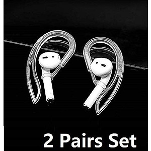 Ear Hook Compatible with AirPods Pro Compatible with AirPods 3/2/1, JNSA Ear Hooks 4 PCS 2 Pairs for AirPod Pro/3/2/1, Transparent 2Pair