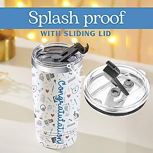 Onebttl White Coat Ceremony Gifts for Doctors - 20 oz/590 ml Stainless Steel Insulated Tumbler with Straw, Lid - Medical School Graduation Gifts for New Doctor, Med Students - (White)